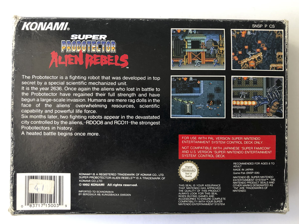 Super Probotector: Alien Rebels(SNES: Spil i original emballage) #22 ...