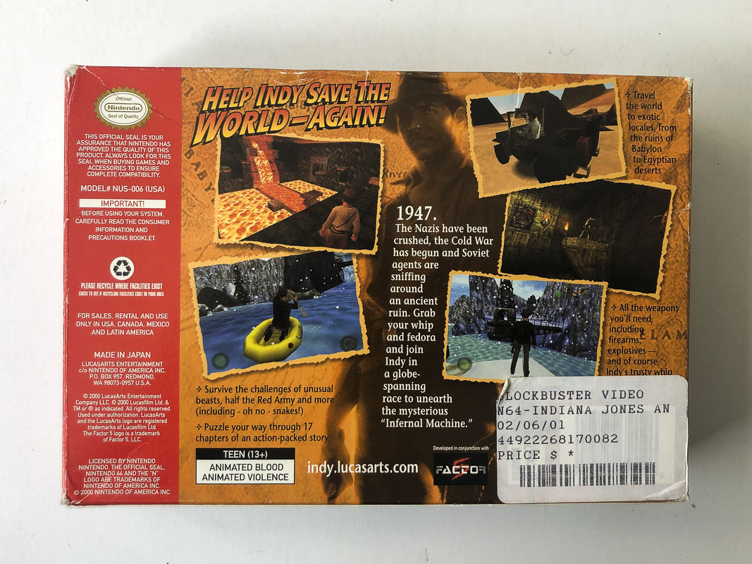 Indiana Jones And The Infernal Machine (N64) (US) – Nintendopusheren