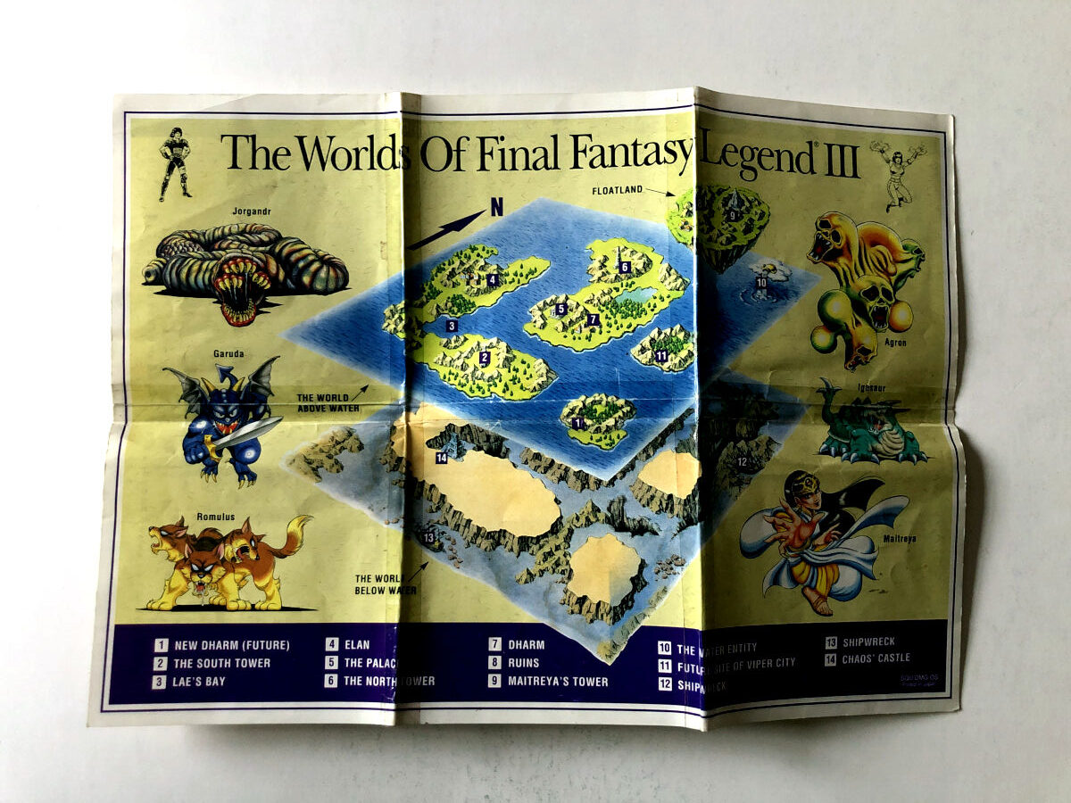 Final Fantasy Legends 3 Kort, lavet med tape(GB Classic Manual) #76 ...