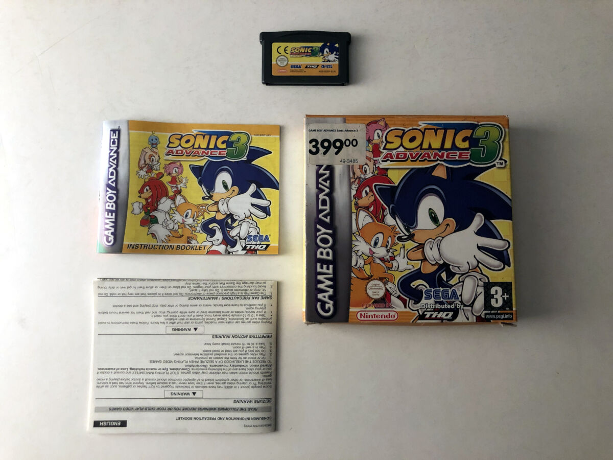 Sonic Advanced 3 (GB Advance: Spil i original emballage) #174 ...