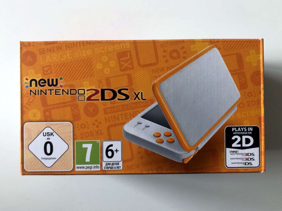 New Nintendo 2DS XL (Orange/White) i original emballage – Nintendopusheren