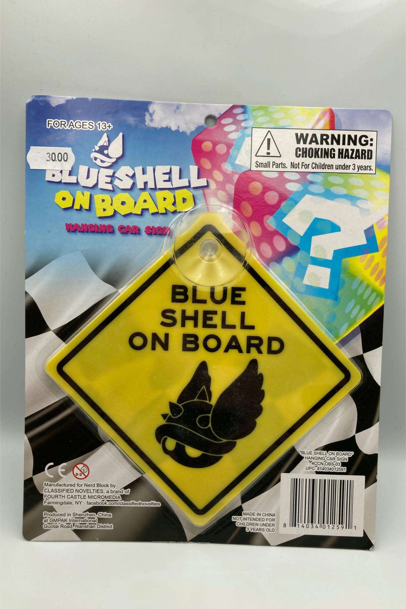 Window Sticker “Blue Shell on Board” (andet) – Nintendopusheren